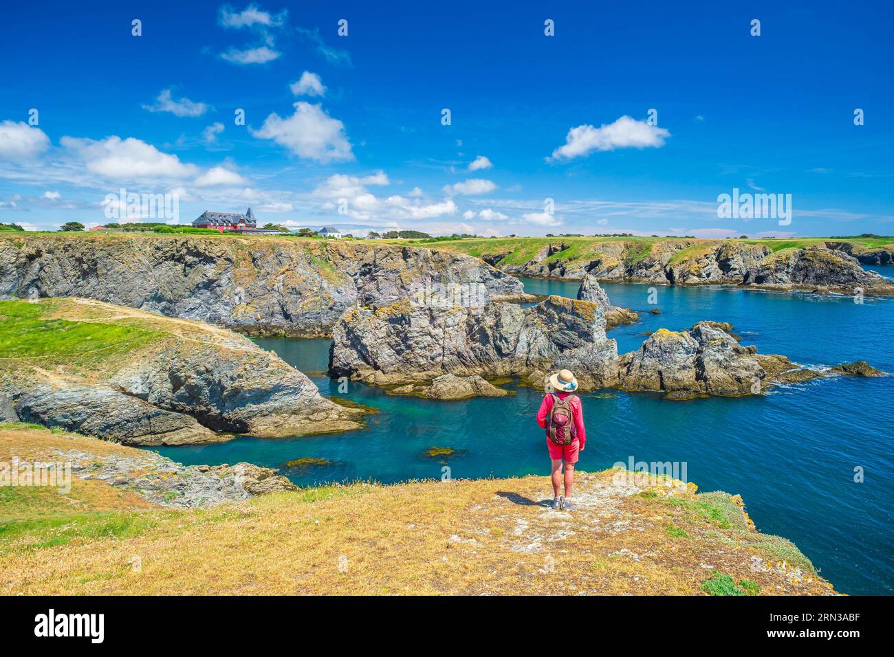 France, Morbihan, Belle Ile en Mer, Bangor, the wild coast along the GR ...