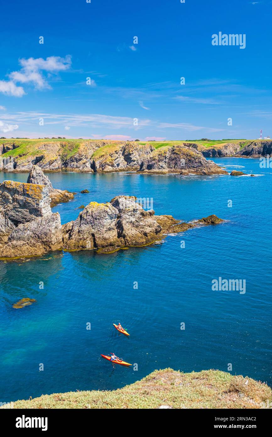 France, Morbihan, Belle Ile en Mer, Bangor, the wild coast along the GR ...