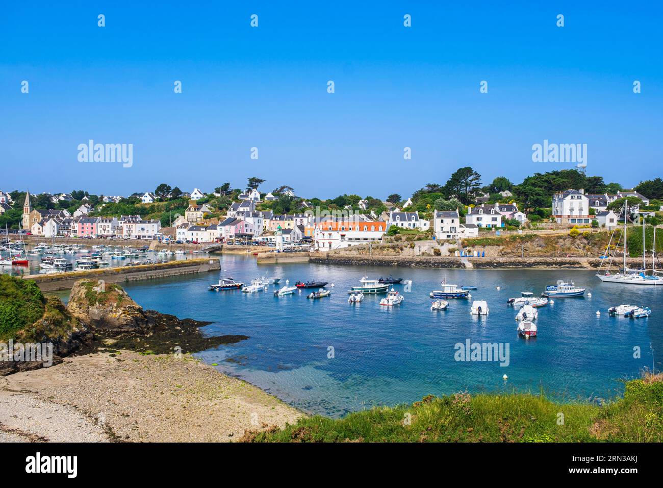 France, Morbihan, Belle-Ile-en-Mer, Sauzon harbour Stock Photo - Alamy