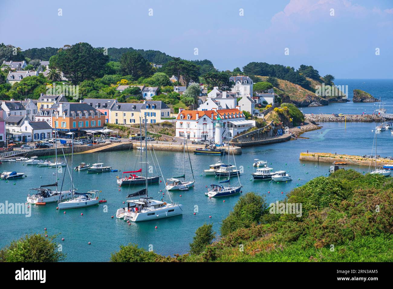 France, Morbihan, Belle-Ile-en-Mer, Sauzon harbour Stock Photo - Alamy