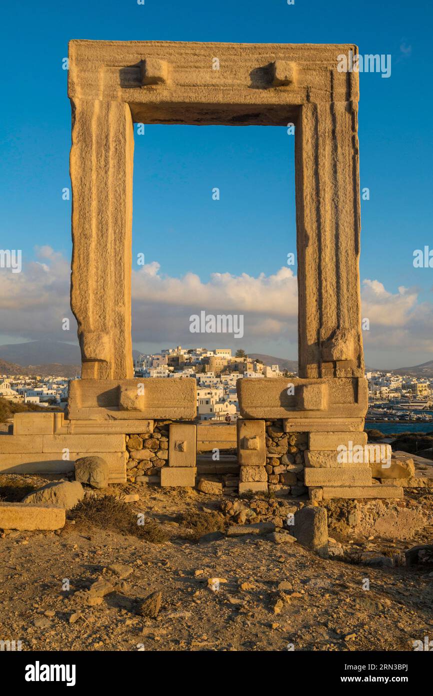 Greece, Cyclades, Naxos Island, Naxos Chora, the doort of Apollon ...