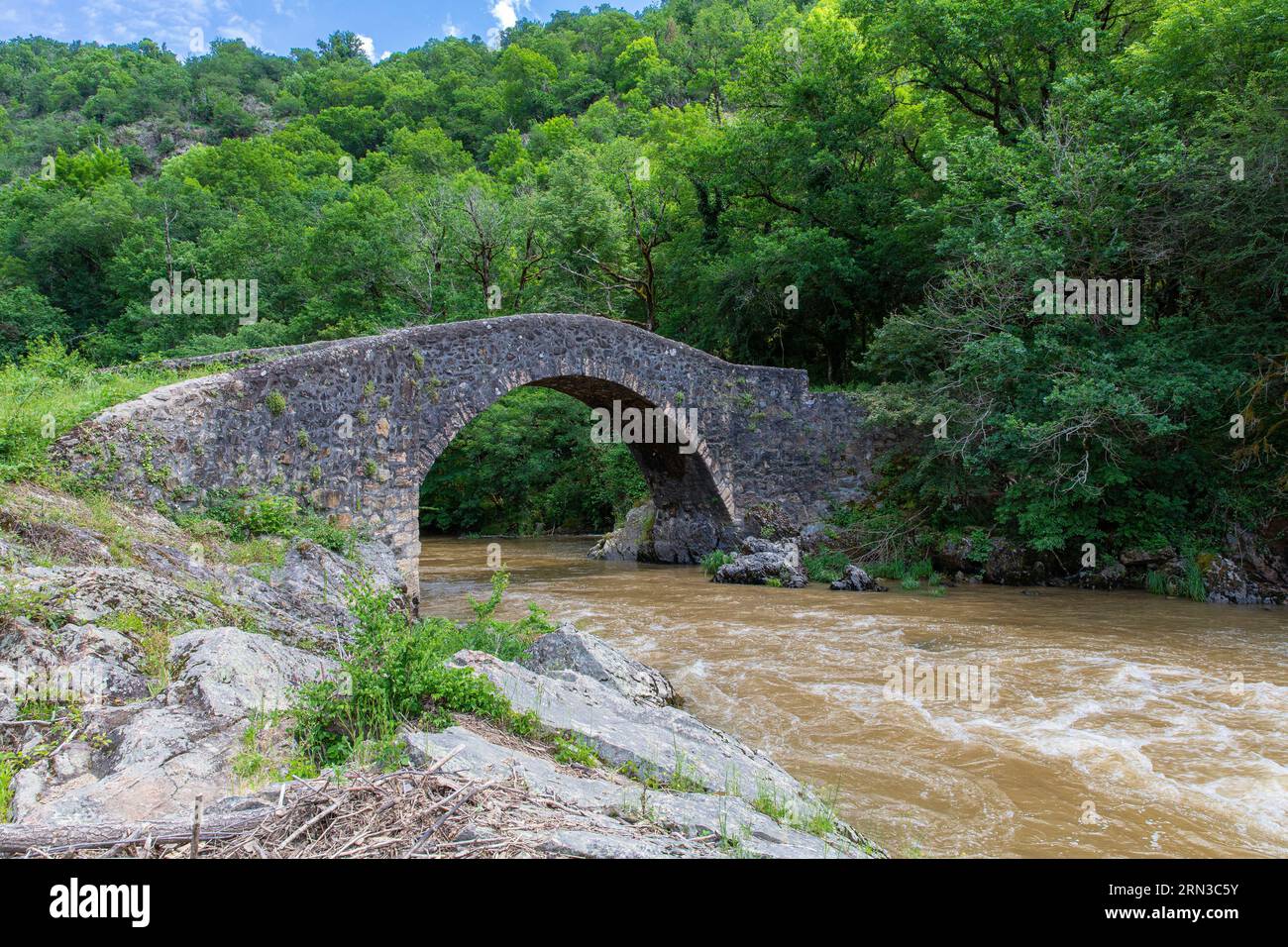 France, Aveyron, Bas-Segala, Labastide l'Eveque, Aveyron gorges, the ...