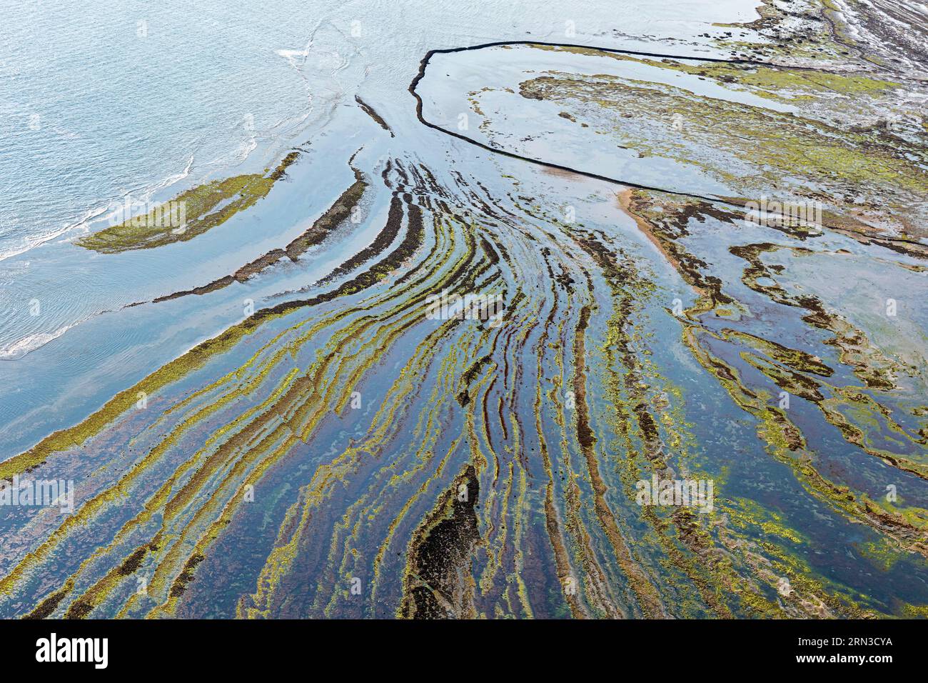 France, Charente Maritime, St Denis d'Oleron, rocks at low tide and le ...