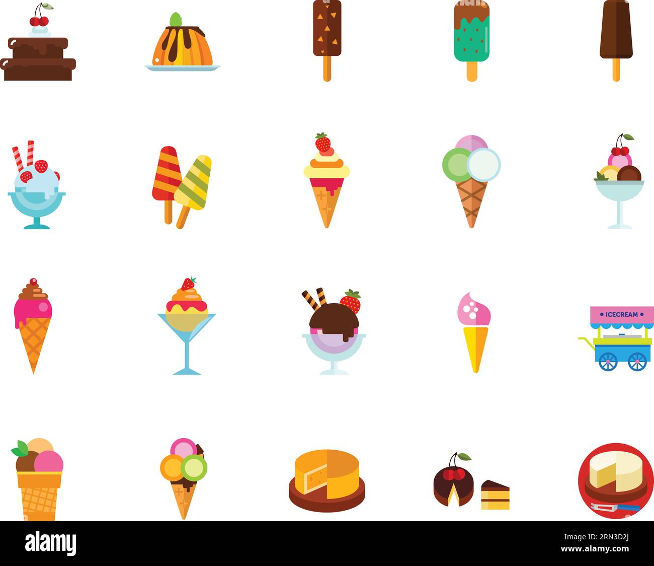 Dessert icon set Stock Vector Image & Art - Alamy