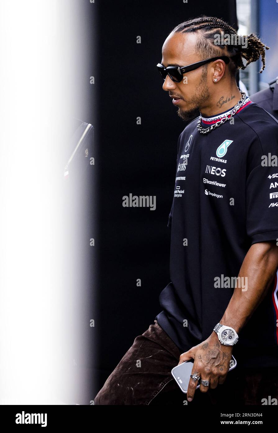 MONZA - 31/08/2023, MONZA - Lewis Hamilton (Mercedes) after the press ...