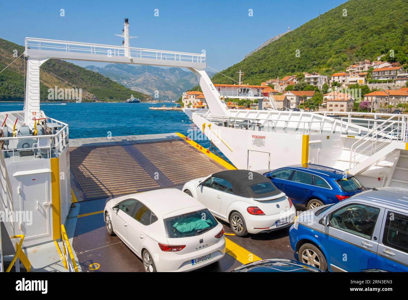 Montenegro, Adriatic coast, Bay of Kotor, Strait of Verige between ...