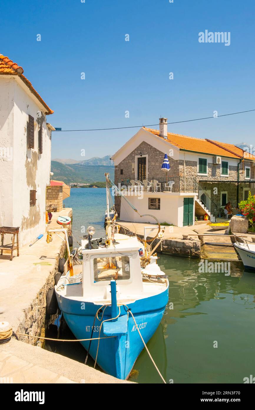 Montenegro, Adriatic coast, Bay of Kotor, Lustica peninsula, the small ...