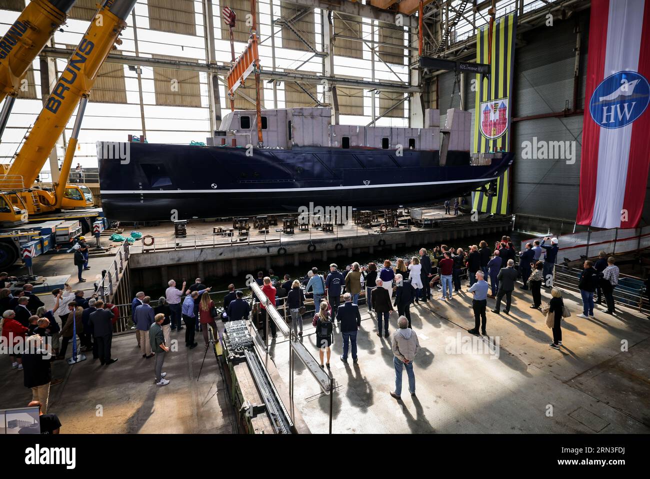 Lauenburg, Germany. 31st Aug, 2023. The shell of the research vessel ...