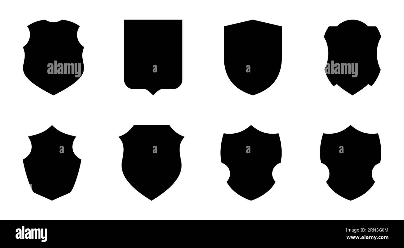 Shield icon set. Emblem of privacy, secure and defense Stock Vector ...