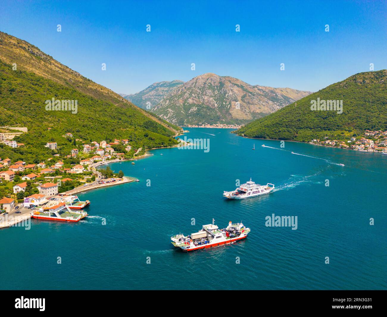 Montenegro, Adriatic coast, Bay of Kotor, Strait of Verige between ...
