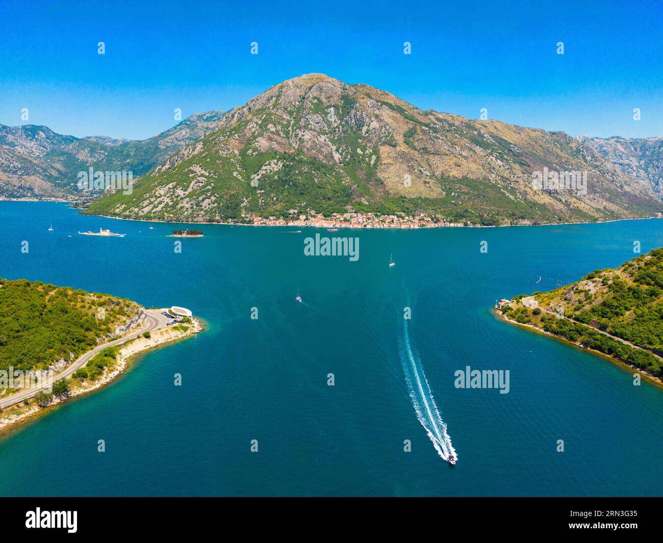 Montenegro, Adriatic coast, Bay of Kotor, Strait of Verige between ...