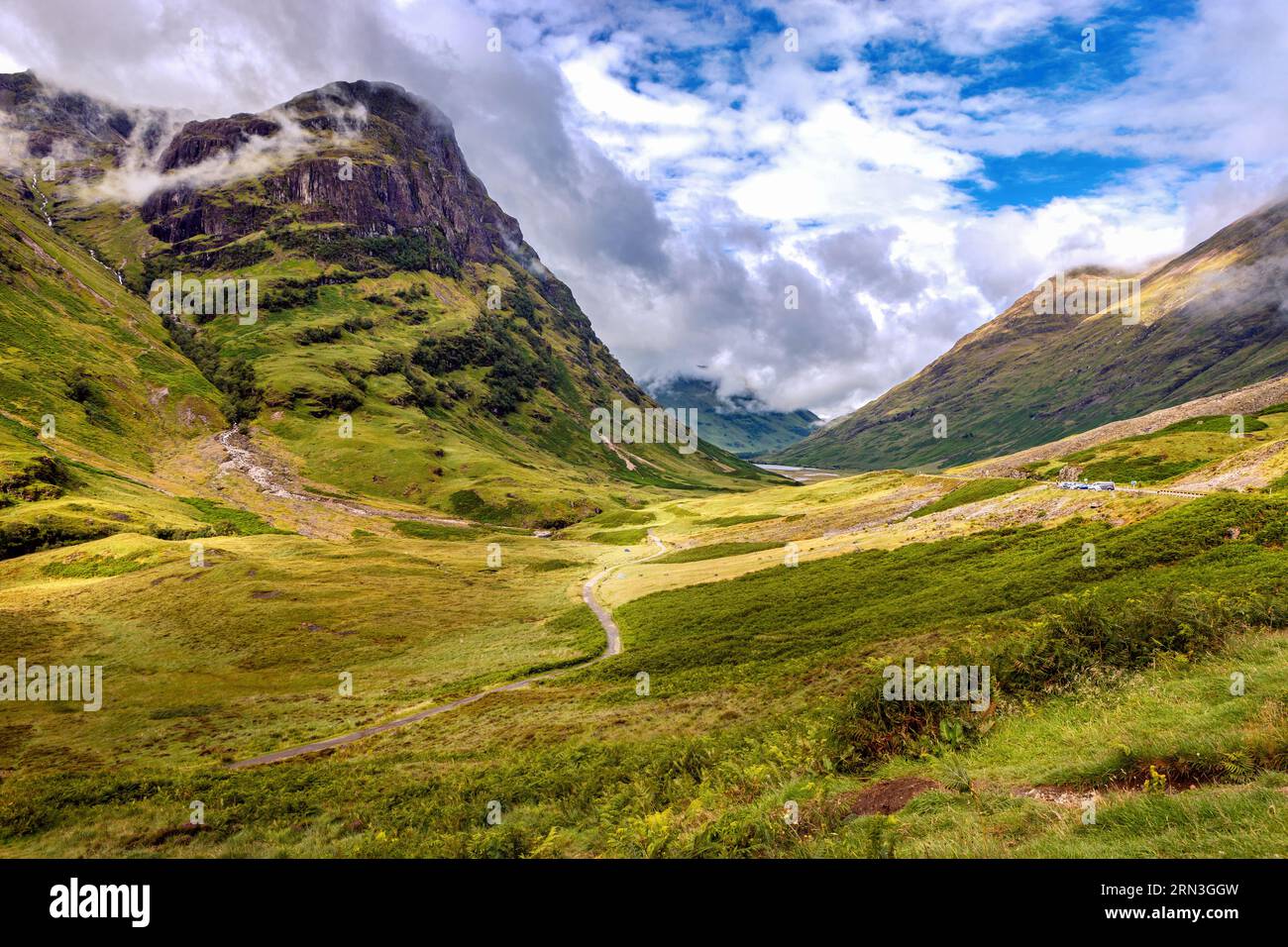 Pathway leading to the walk at the Three Sisters, Glencoe, Scotland ...