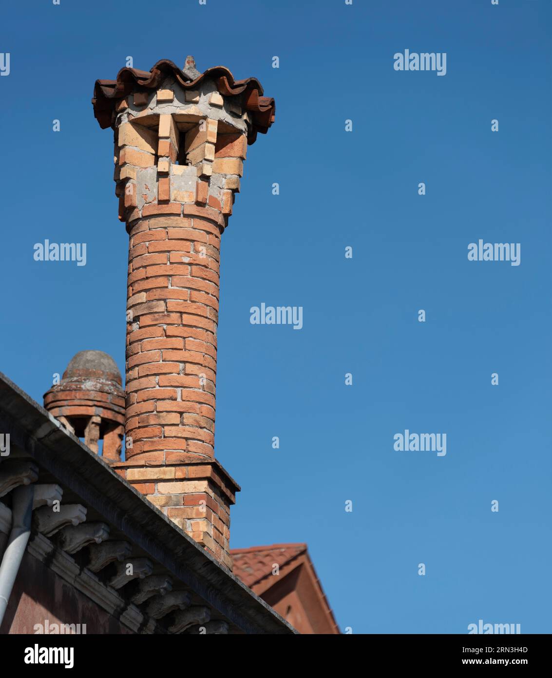 Brickwork chimney seen in Venice, Italy Stock Photo - Alamy