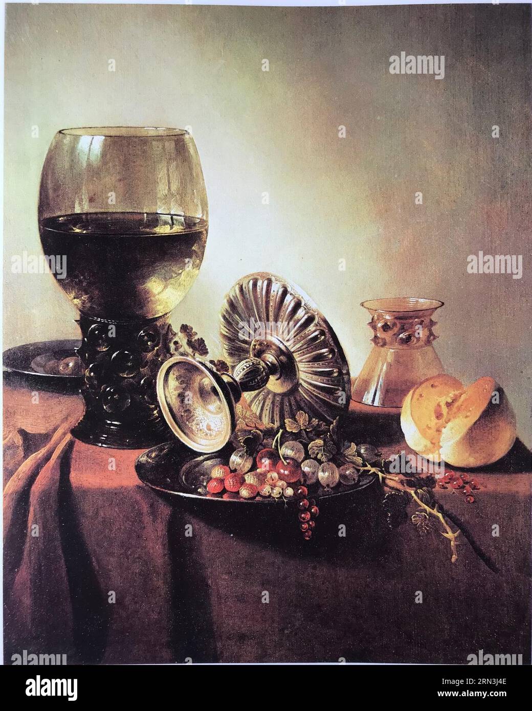 Still life with roemer and fallen tazza with inverted berkemeyer on a ...