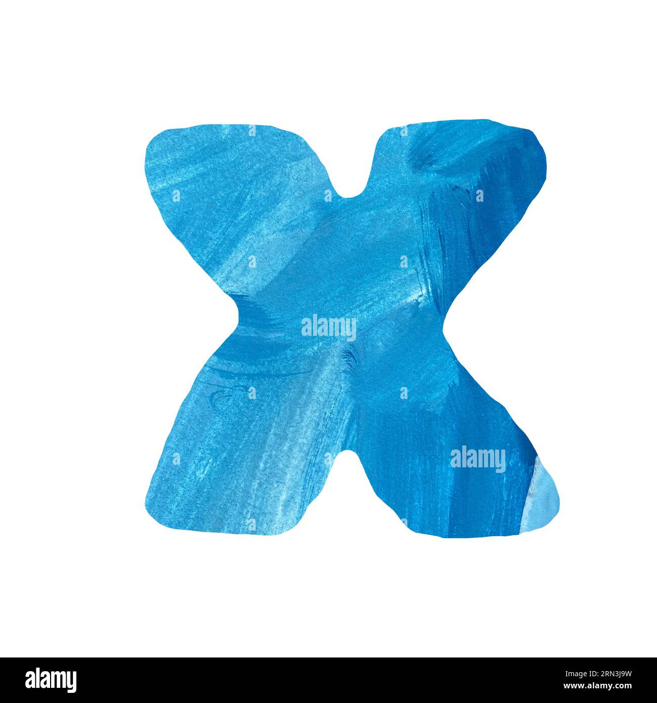Letter X uppercase alphabet blue textured cut Stock Photo - Alamy