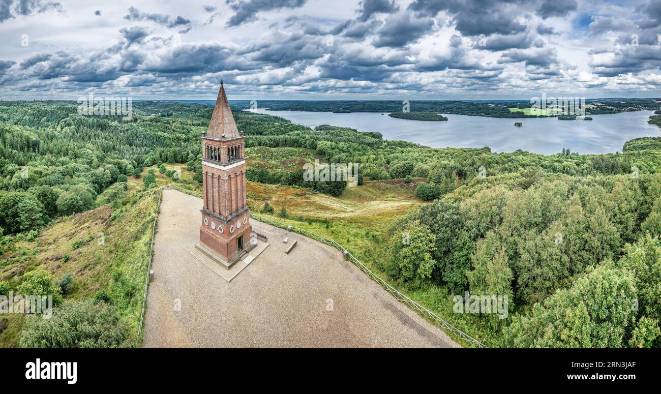 Himmelbjerget tower, one of the highest places in Denmark Stock Photo ...