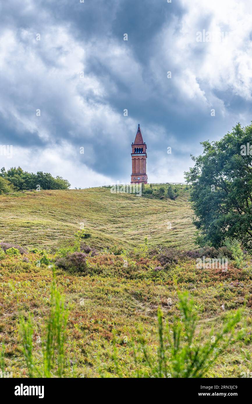 Himmelbjerget tower, one of the highgest places in Denmark Stock Photo ...