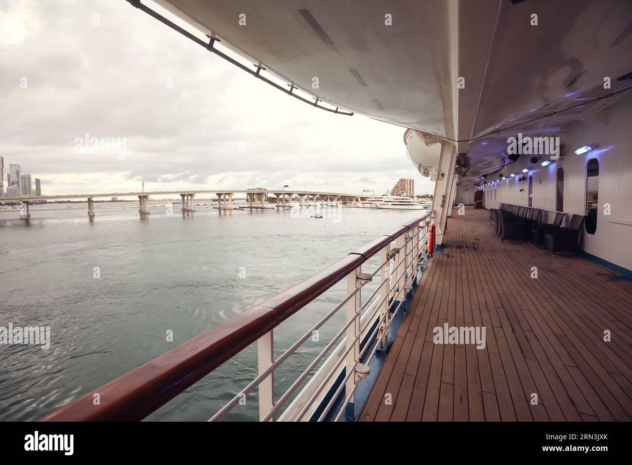 Miami port view, FL, USA,from cruise ship deck Stock Photo - Alamy