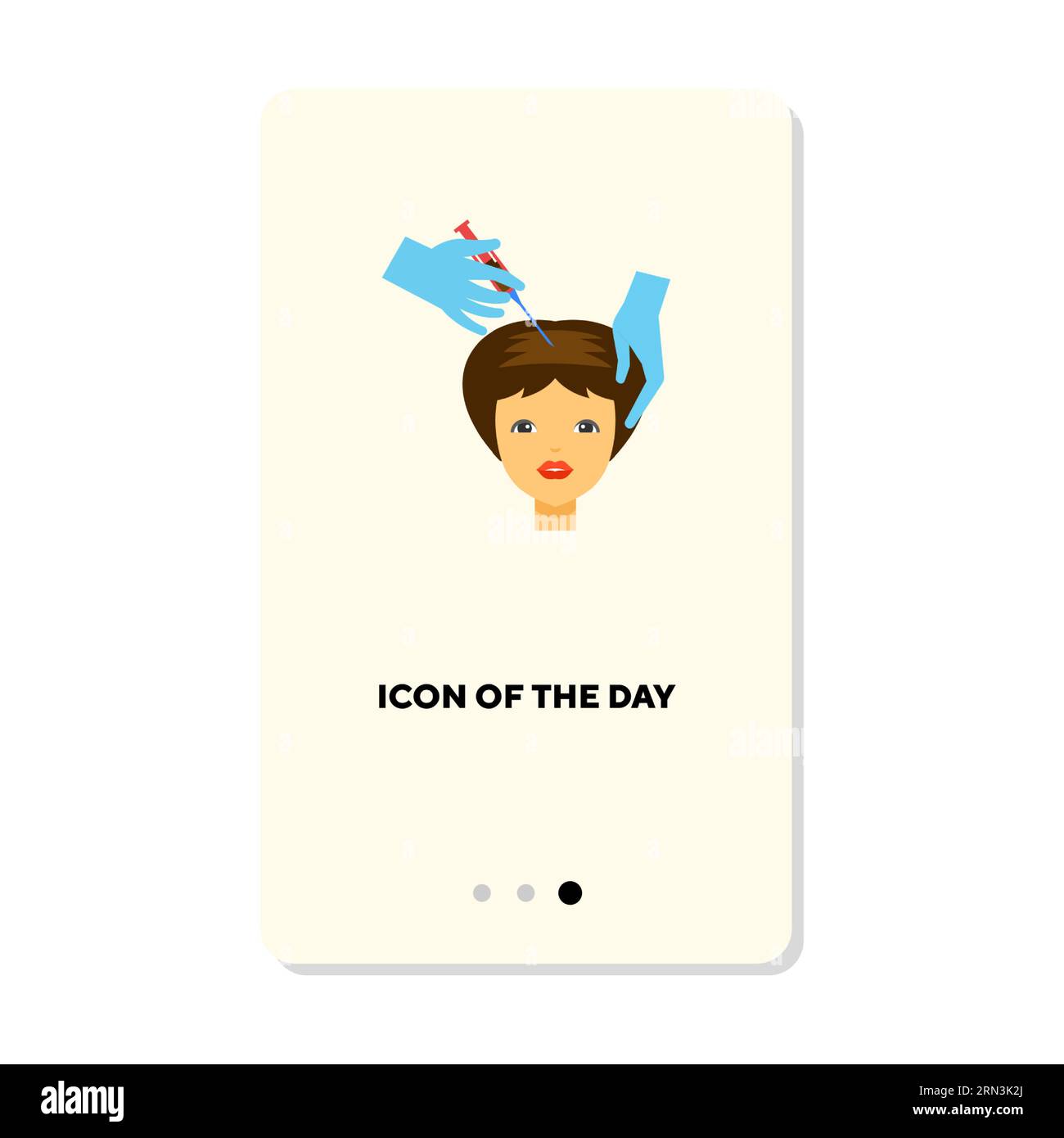 Young girl doing hair growth injection in hairdresser salon Stock ...