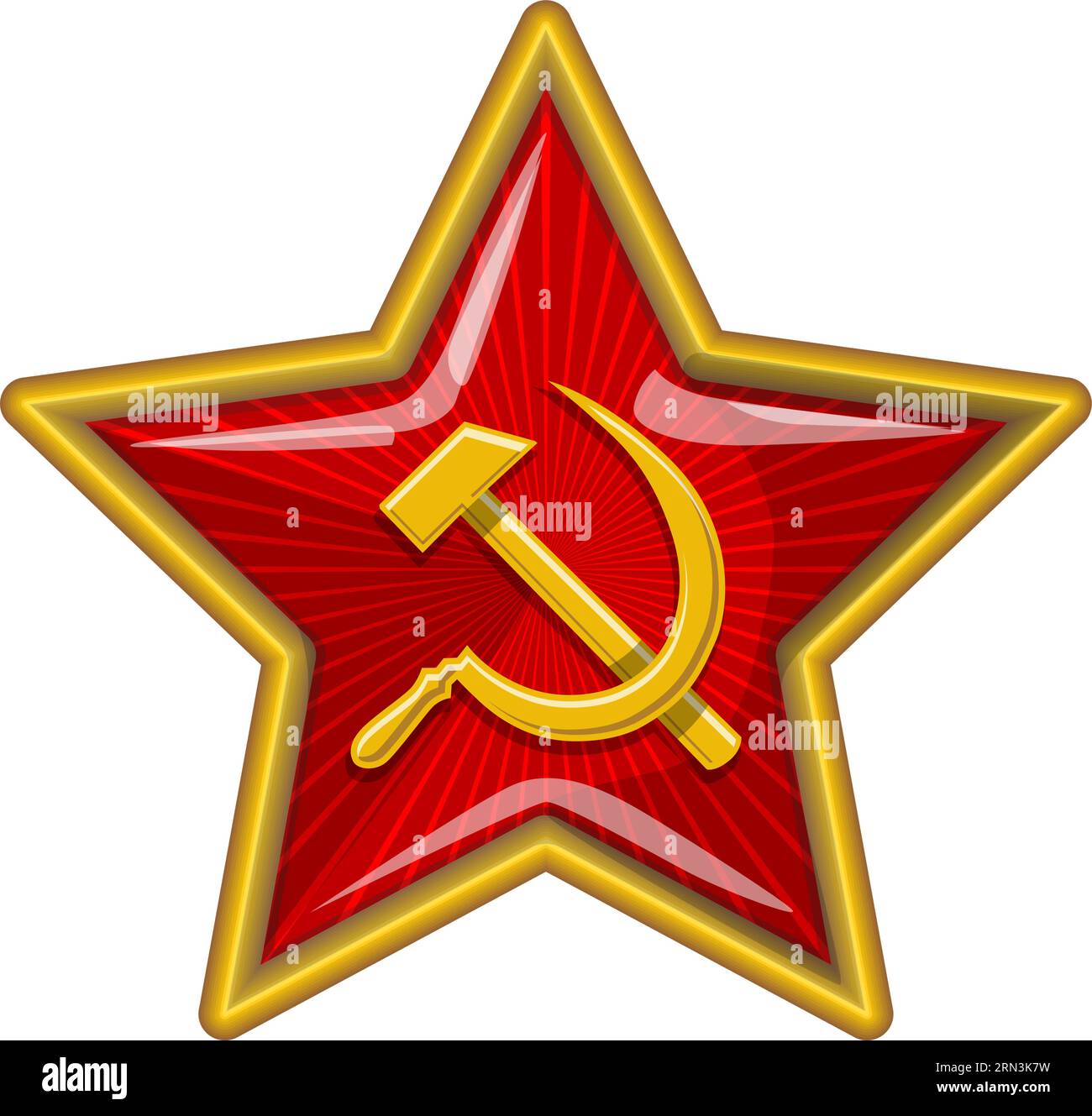 Soviet red star with sickle and hammer. Star of soldiers Victory ...