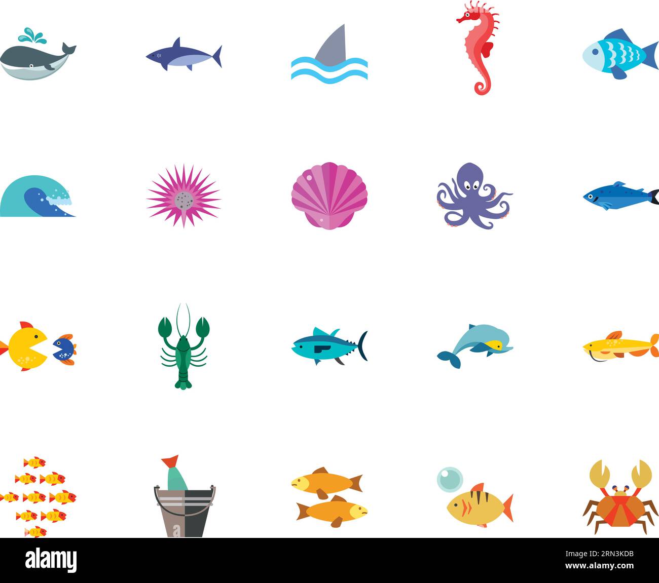 Sea life icon set Stock Vector Image & Art - Alamy