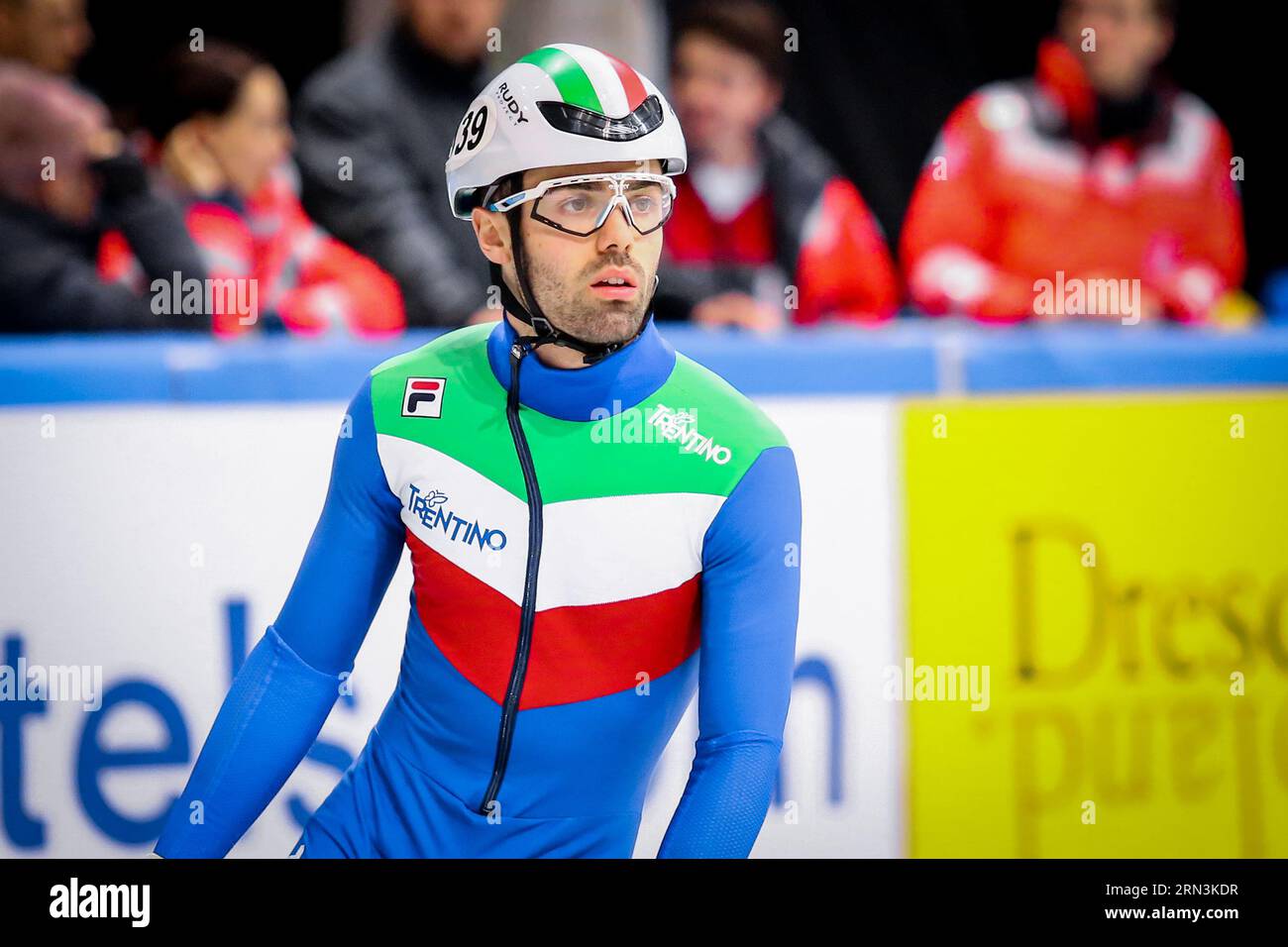 Dresden, Germany, February 02, 2019: Italian speed skater Mattia ...