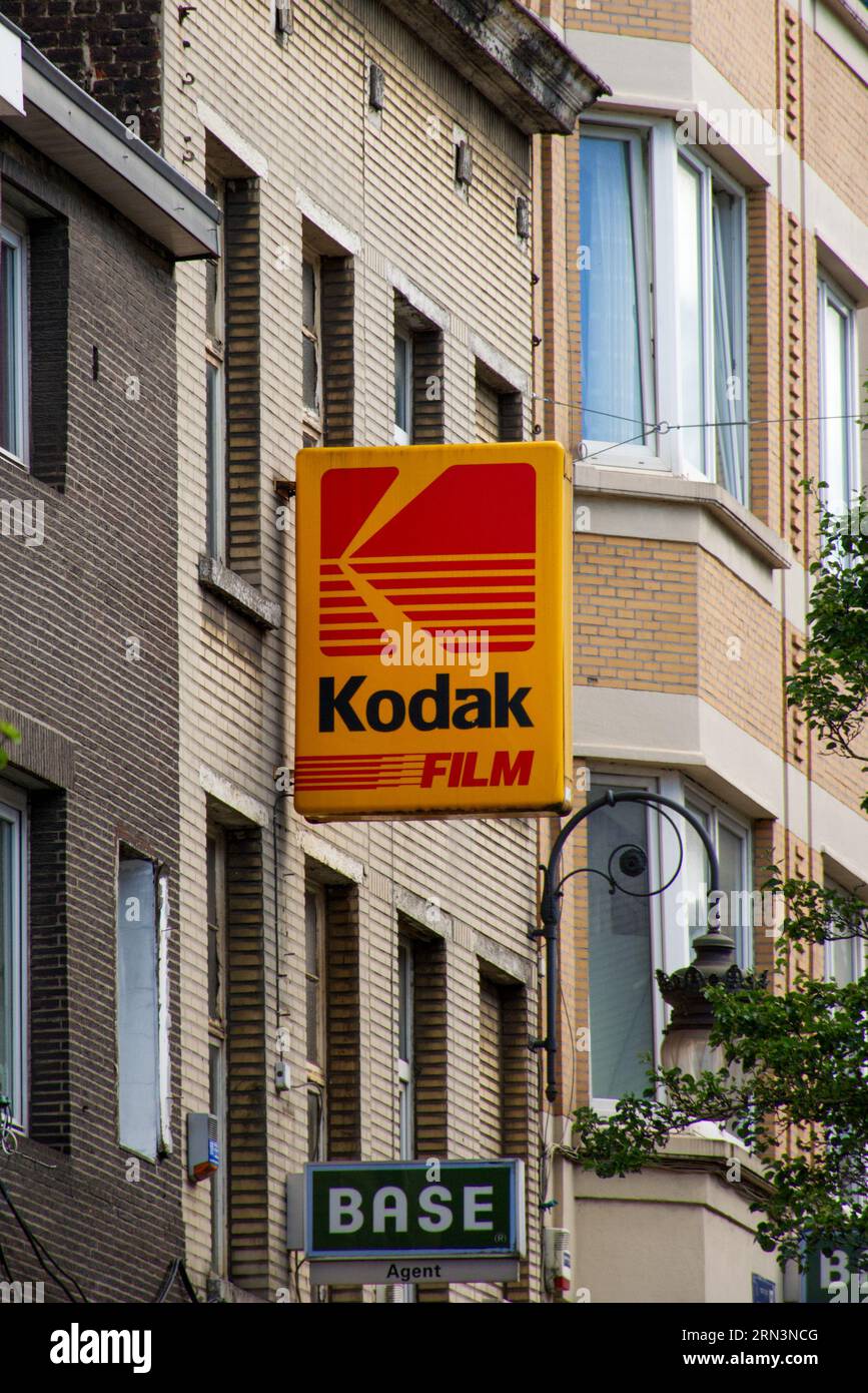 The logo sign of KODAK Film, shot in the heart of Brussels, Belgium ...