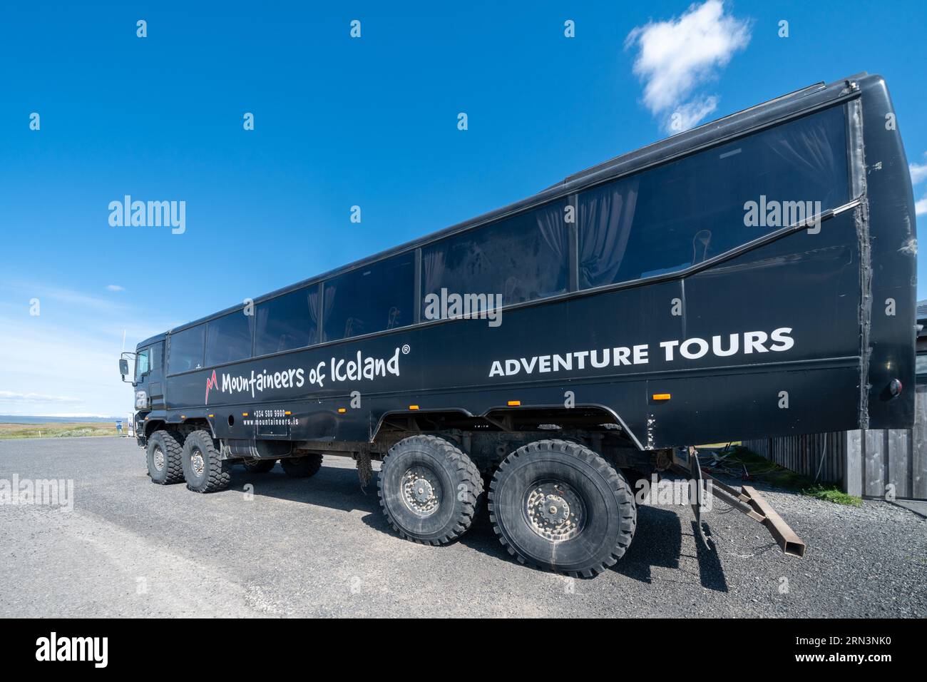 Gullfoss, Iceland - July 9, 2023: Adventure tour bus for Mountaineers ...