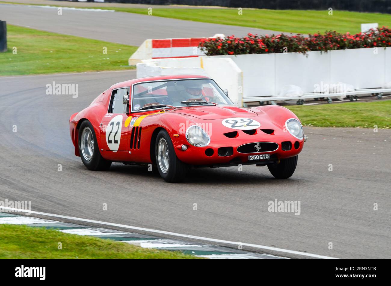 Ferrari 250 GTO race car racing in the RAC Tourist Trophy at Goodwood ...