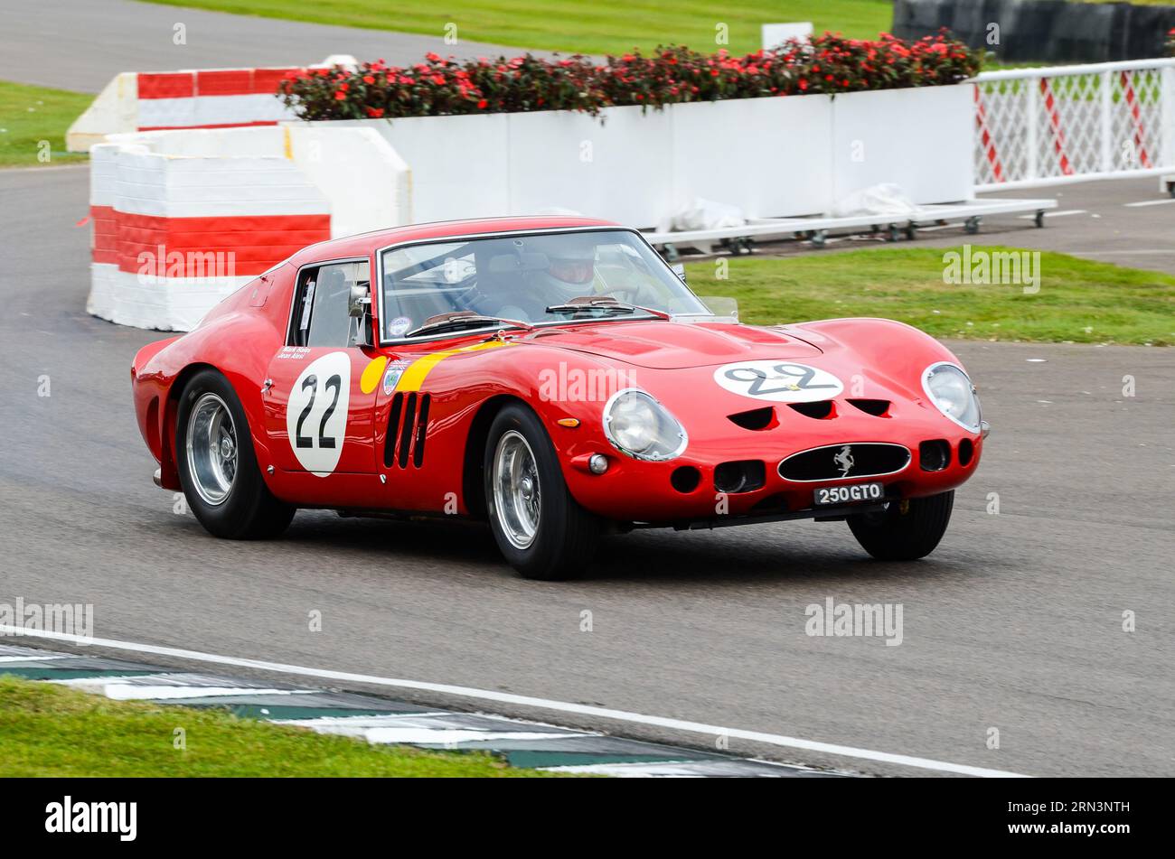 Ferrari 250 GTO race car racing in the RAC Tourist Trophy at Goodwood ...