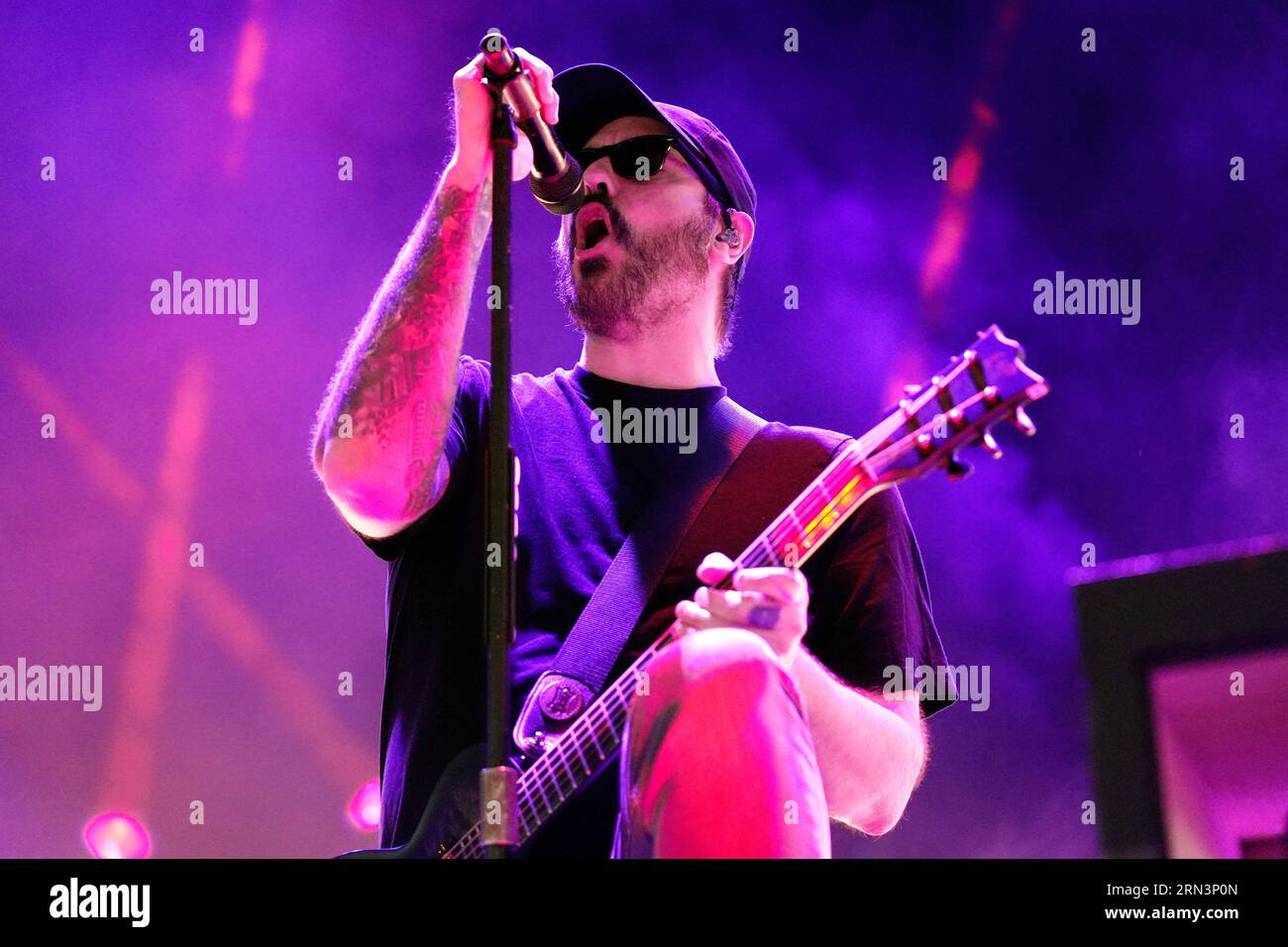 Benjamin Burnley of Breaking Benjamin performs on Wednesday, Aug. 30 ...