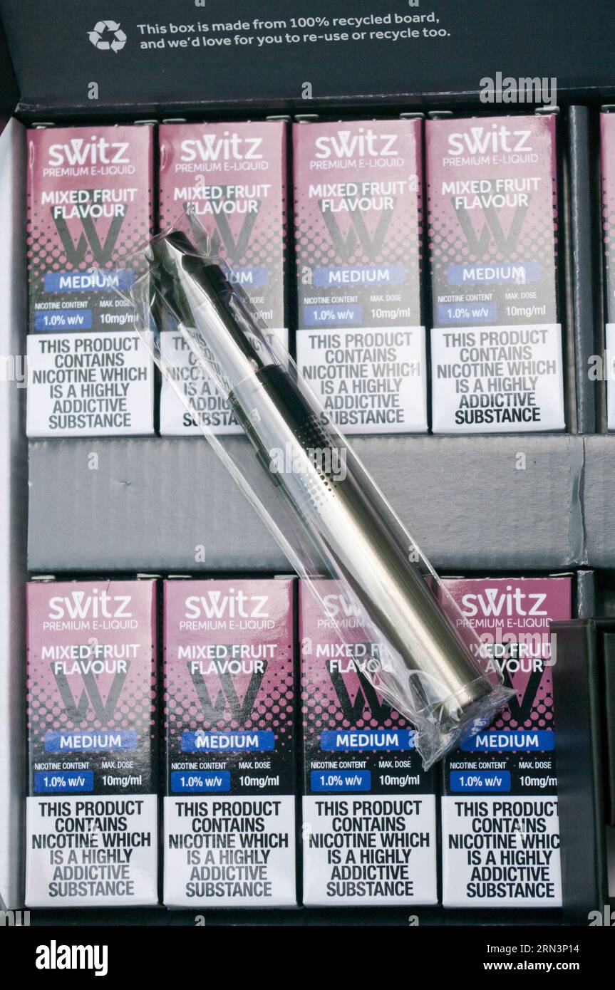 Box Of Switz Mix Fruit Flavour Vape E Liquids and a Totally Wicked Vape ...