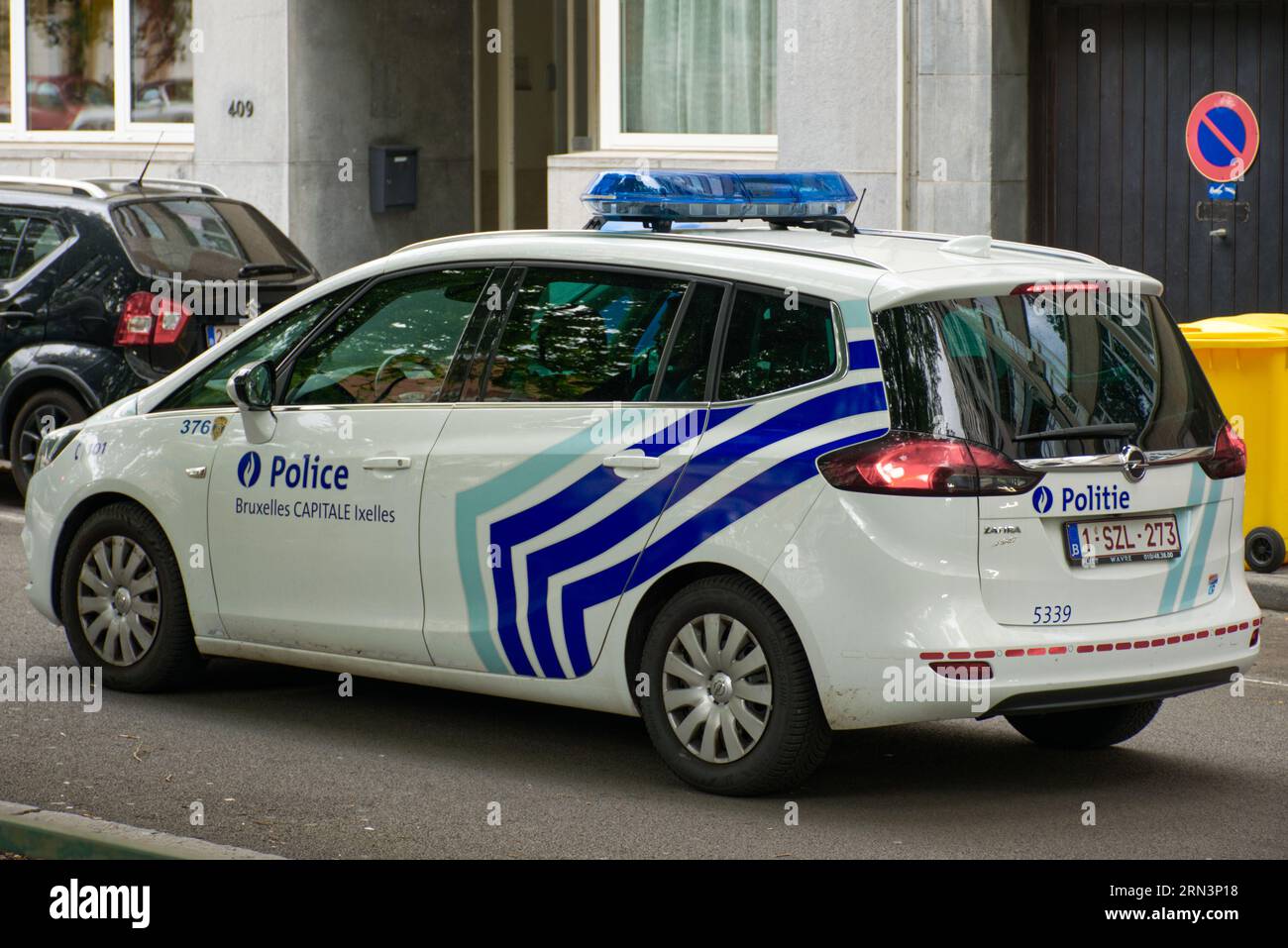 Police car in Brussels, Belgium Stock Photo - Alamy