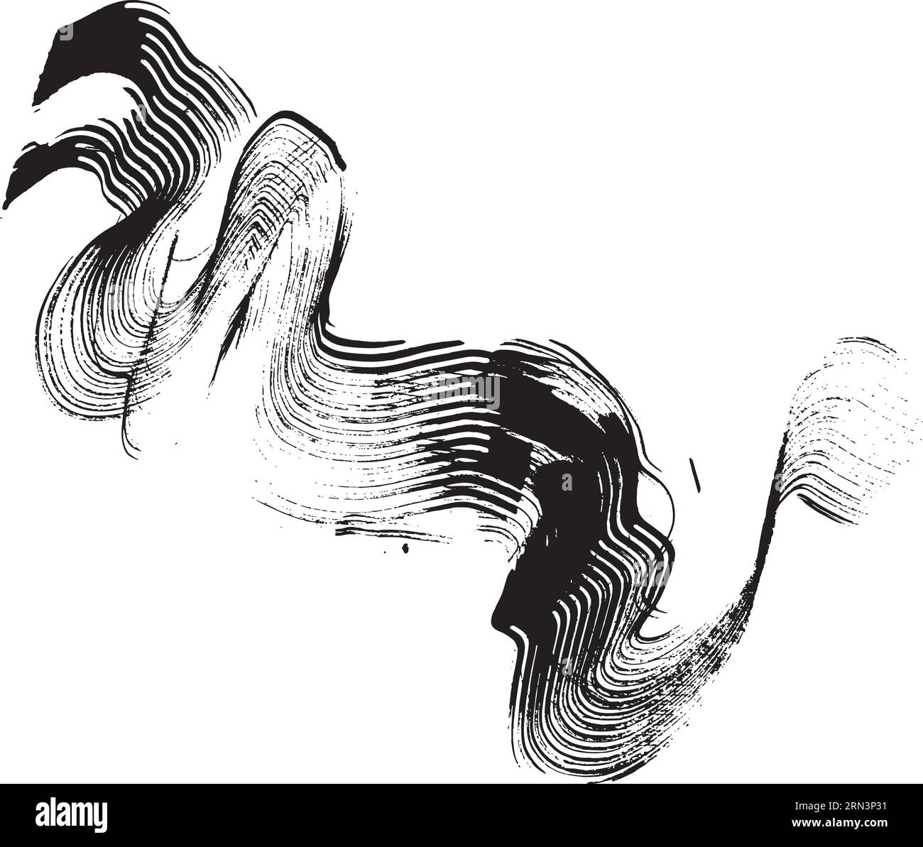 Dry Brush Wave Stroke Element Stock Vector Image & Art - Alamy