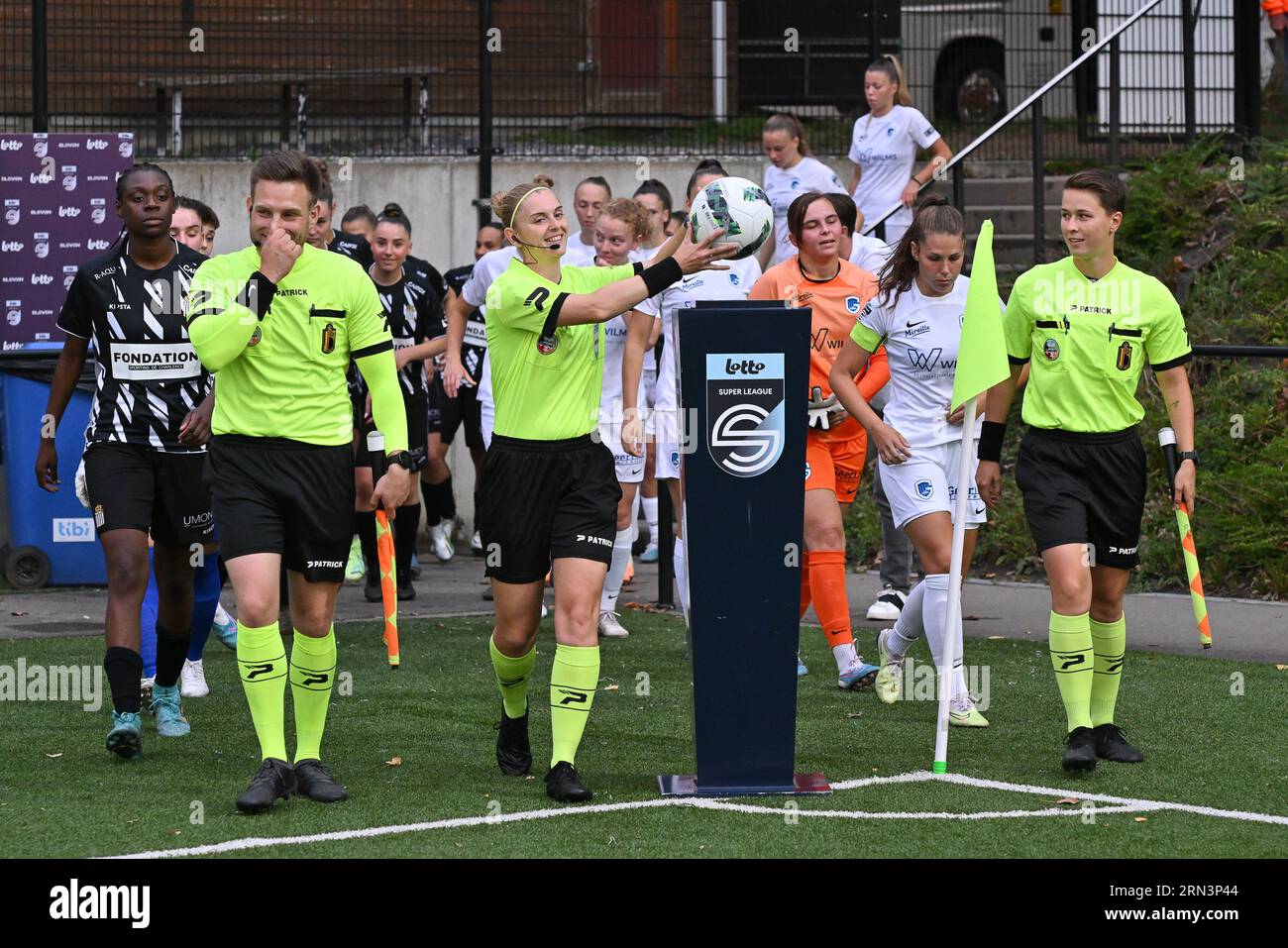 Marcinelle, Belgium. 25th Aug, 2023. referee Viki De Cremer with her ...