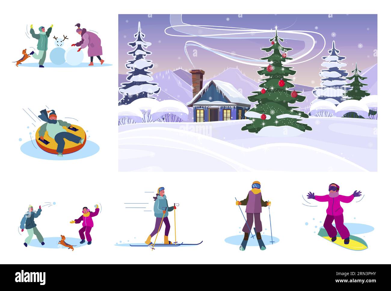 Set of winter activities Stock Vector Image & Art - Alamy
