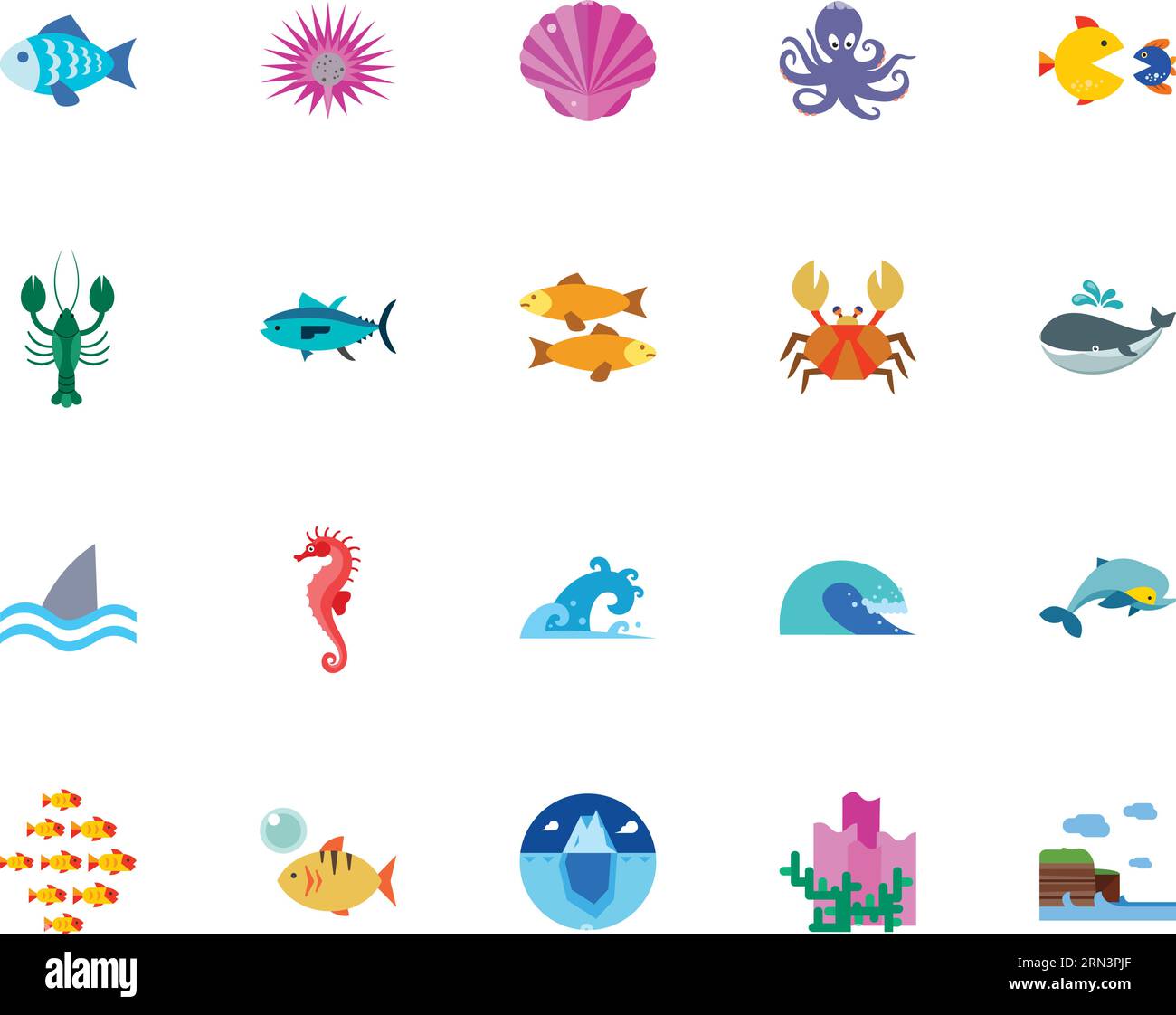 Ocean icon set Stock Vector Image & Art - Alamy