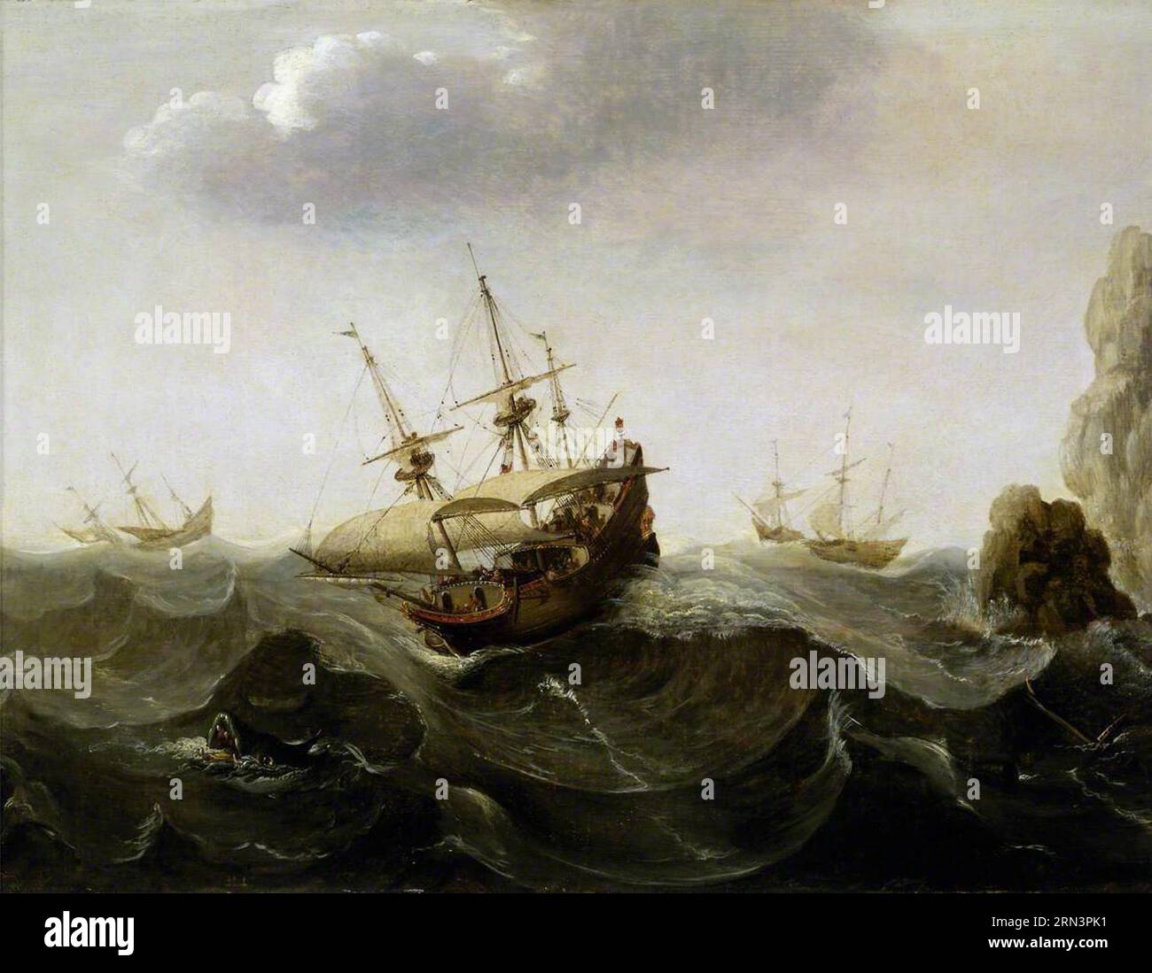 A Ship in a Rough Sea 1620s by Cornelis Verbeeck Stock Photo - Alamy