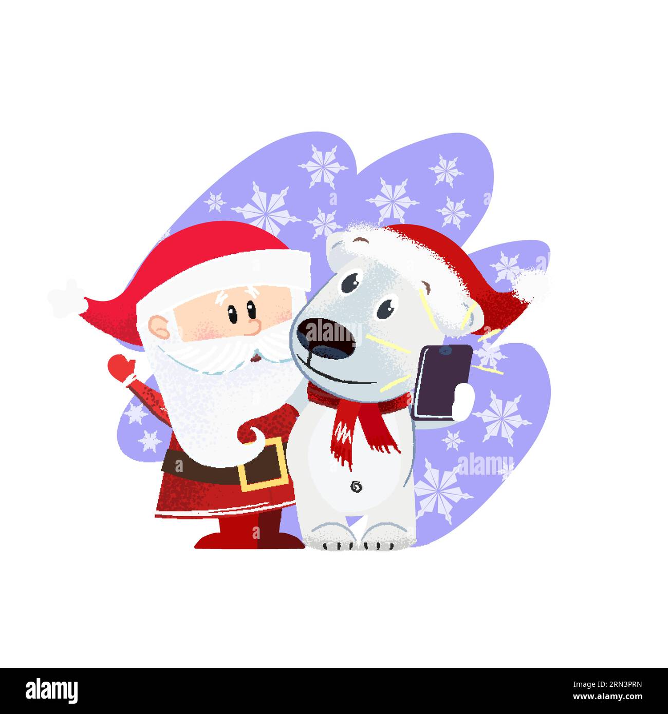 Cartoon Santa Claus and dog talking on phone Stock Vector Image & Art ...