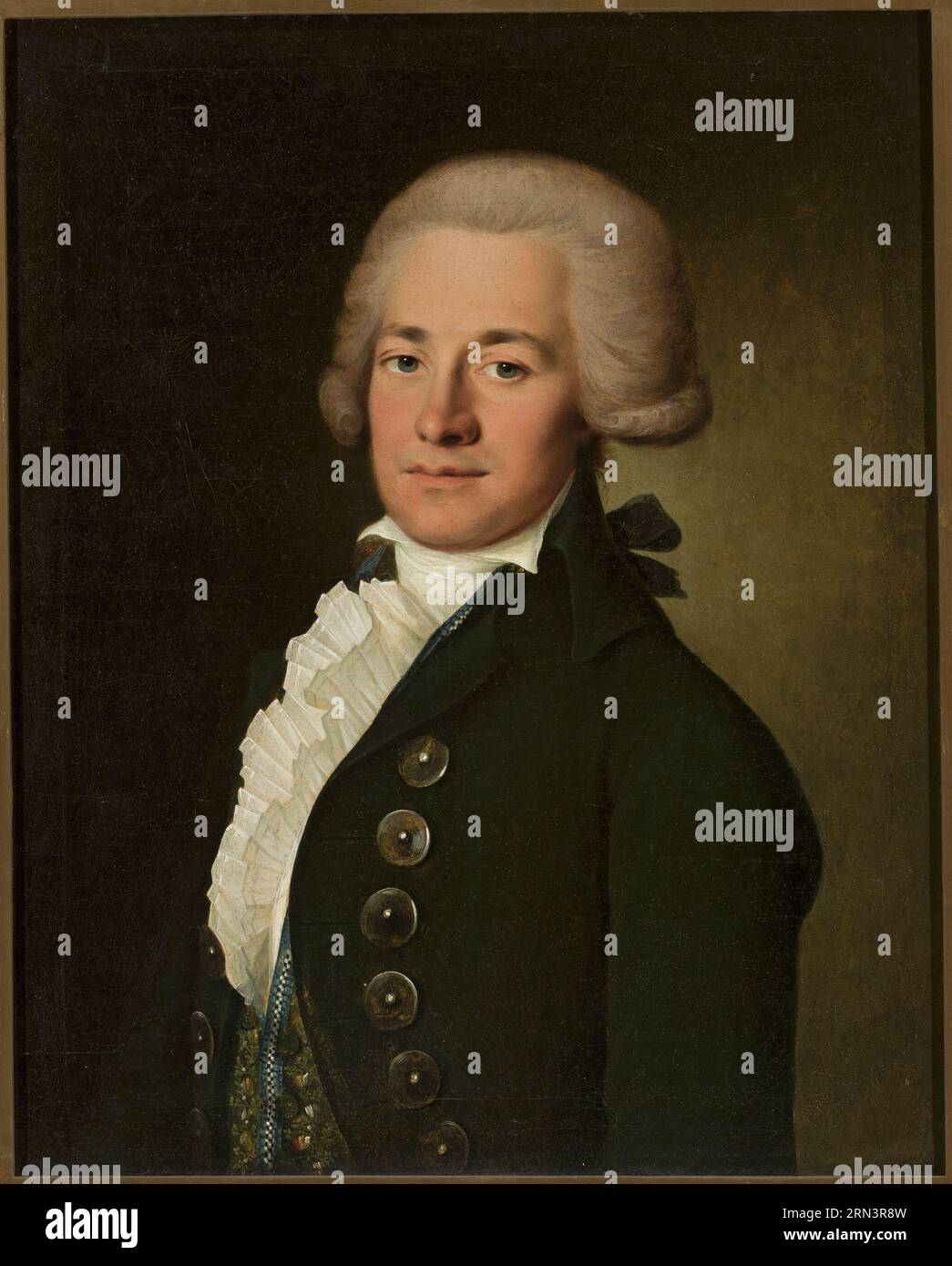 Portrait of a young man in a wig en catogan between 1780 and 1790 by ...