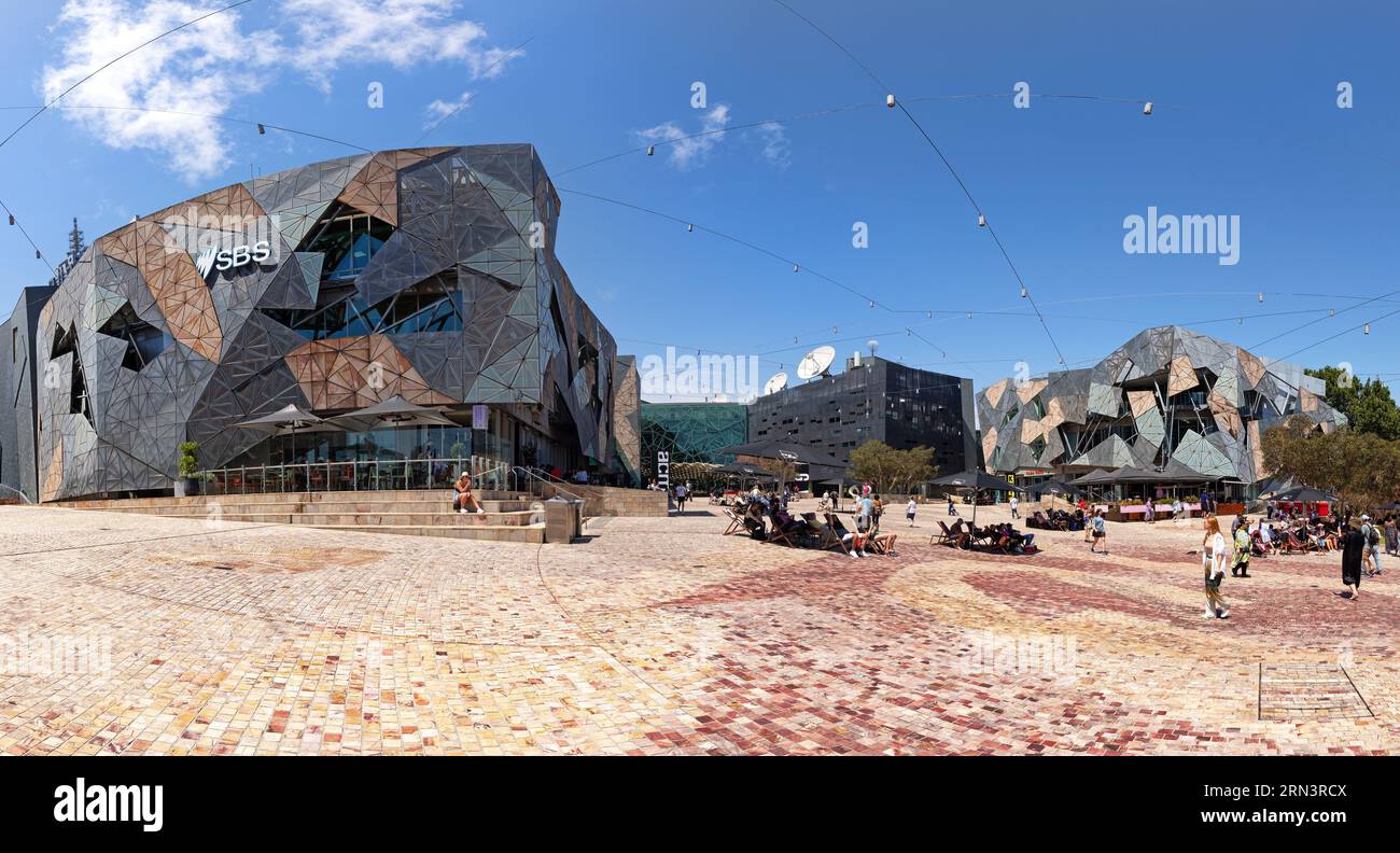 Melbourne, Australia - 22 January 2023: People enjoy summer in ...