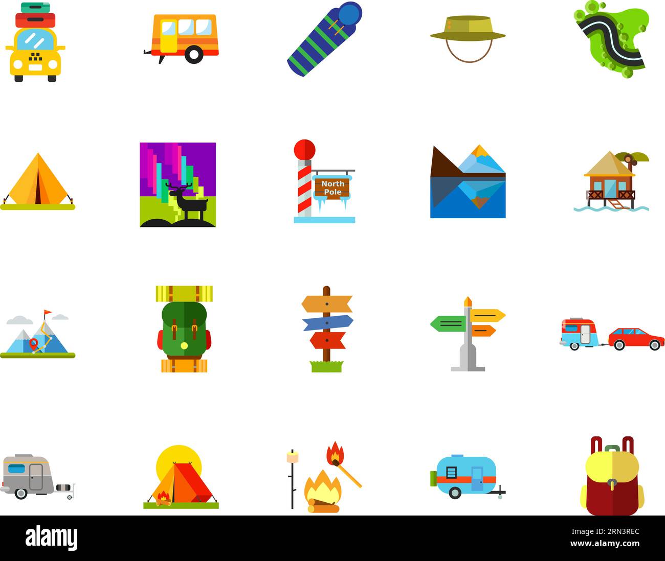 Camping icon set Stock Vector Image & Art - Alamy