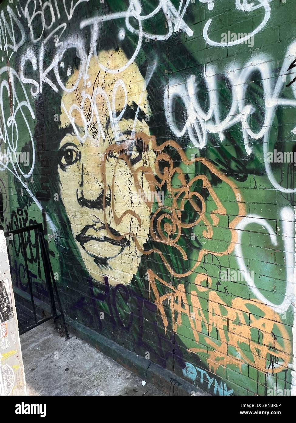 Graffitied over PORTRAIT OF BASQUIAT! BY @tynk nyc on the Lower East ...