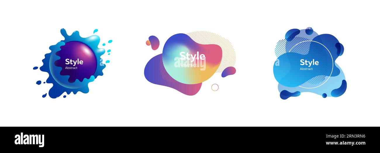 Set of colorful liquid shaped graphic forms Stock Vector Image & Art ...