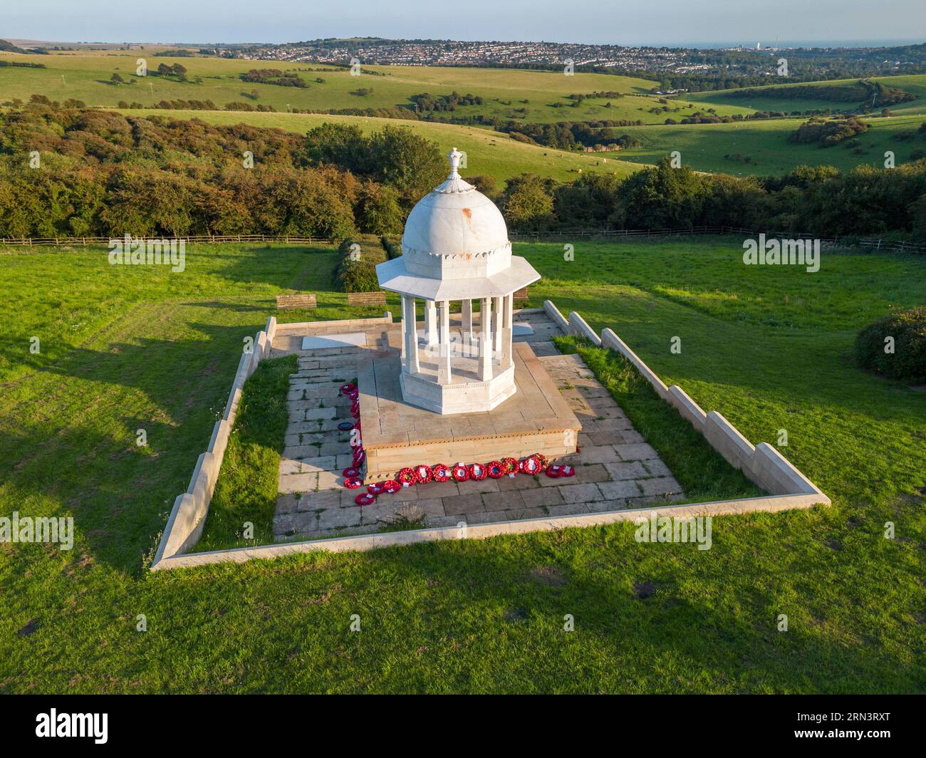Aerial view of the Chattri Memorial, Patcham, East Sussex, UK Stock Photo - Alamy
