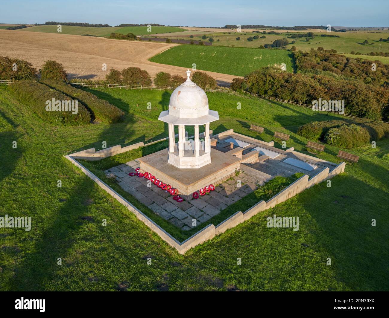 Aerial view of the Chattri Memorial, Patcham, East Sussex, UK Stock ...