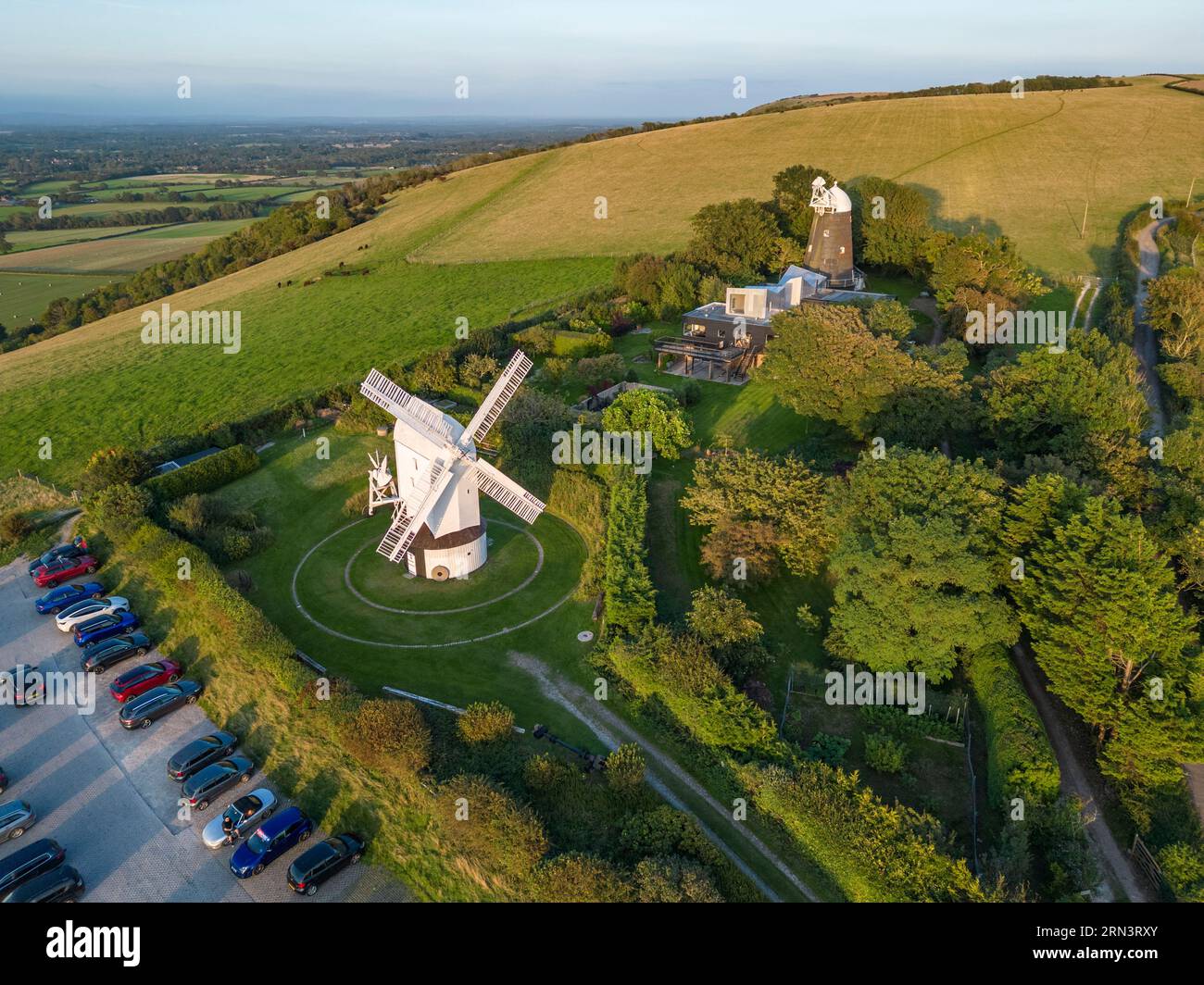 Aerial view of the Jack And Jill Windmills (Clayton Windmills), East ...