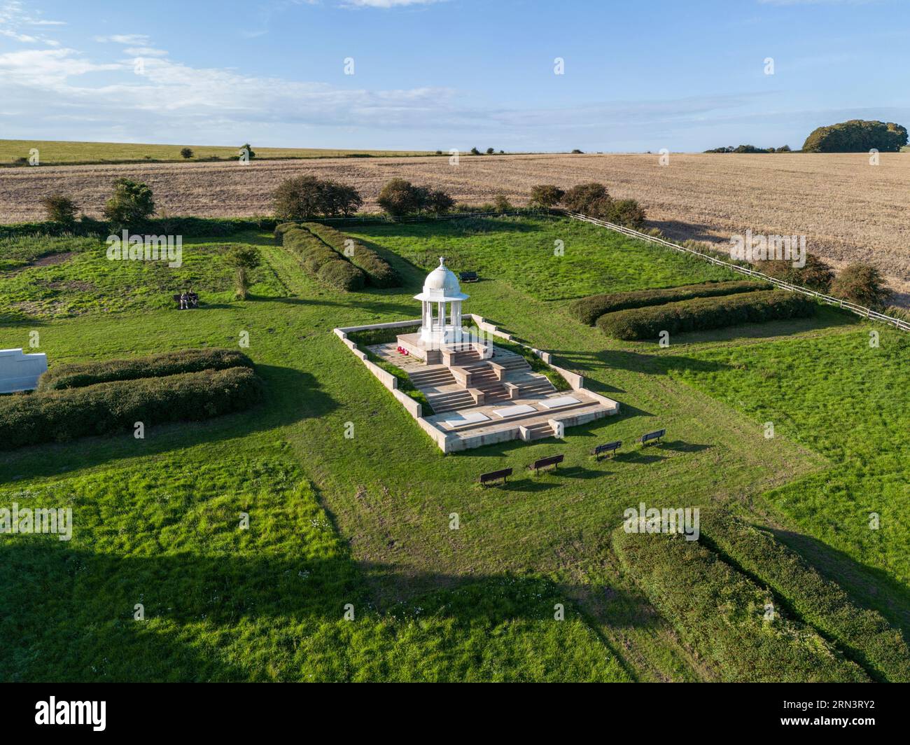 Aerial view of the Chattri Memorial, Patcham, East Sussex, UK Stock ...