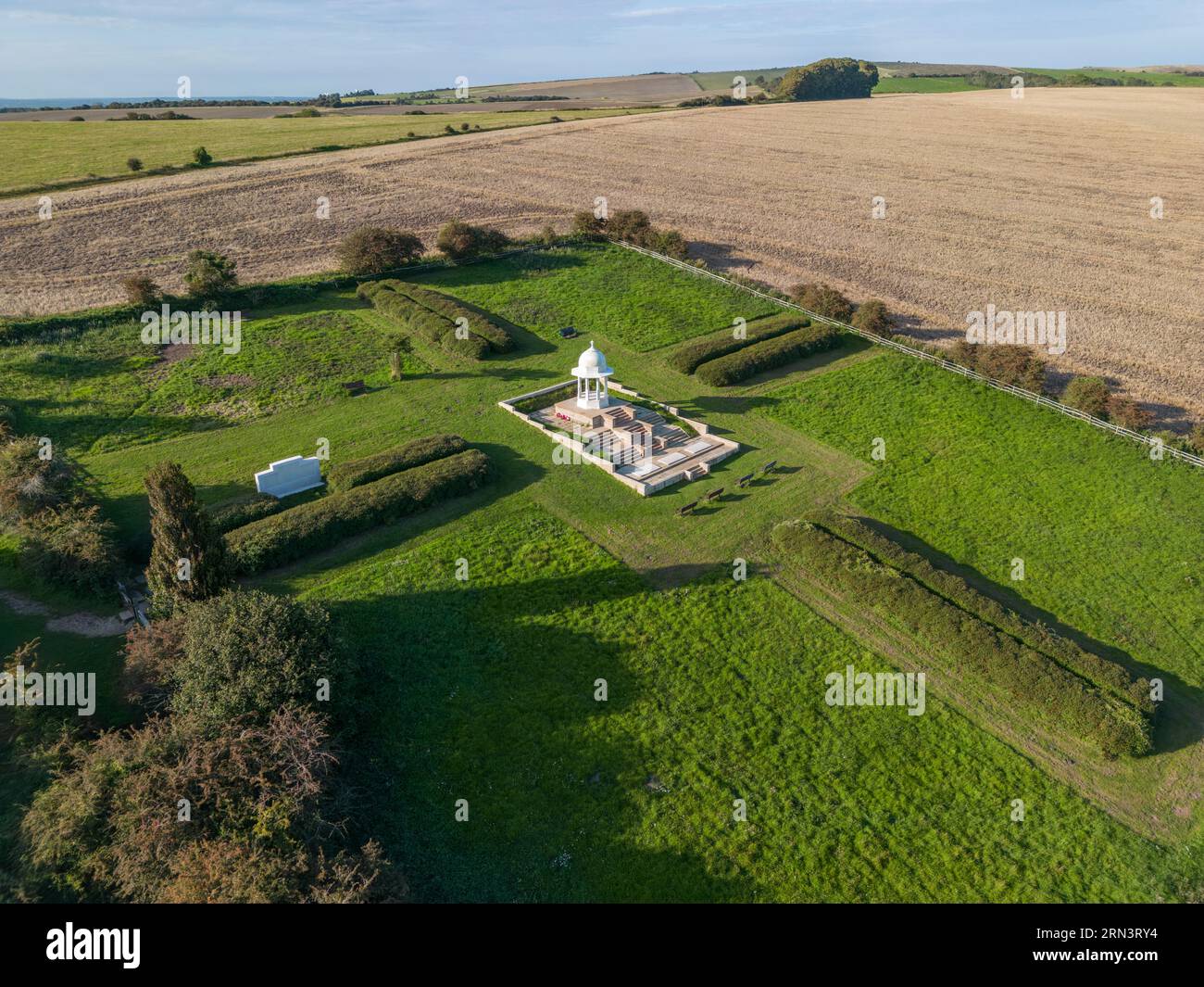 Aerial view of the Chattri Memorial, Patcham, East Sussex, UK Stock ...