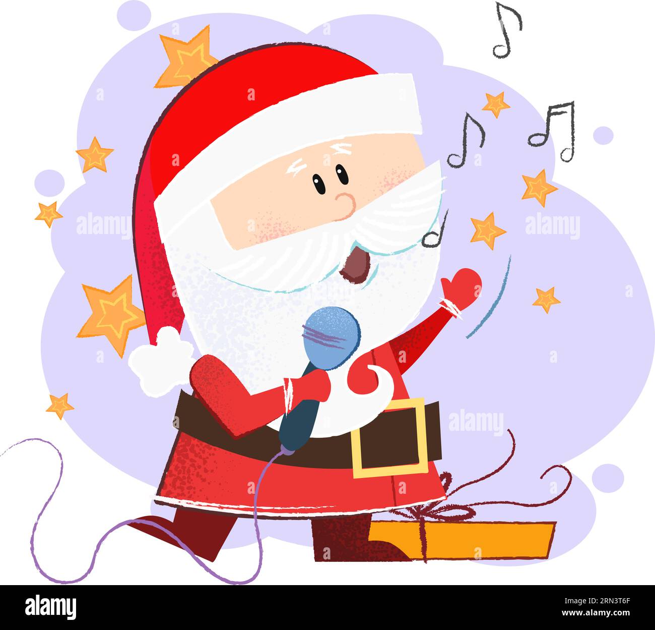 Santa Claus singing with mic Stock Vector Image & Art - Alamy